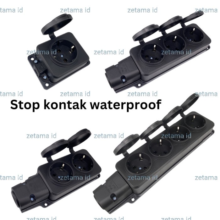 Jual Stop Kontak Waterproof Karet IP54 Outdoor Colokan Listrik Anti Air ...