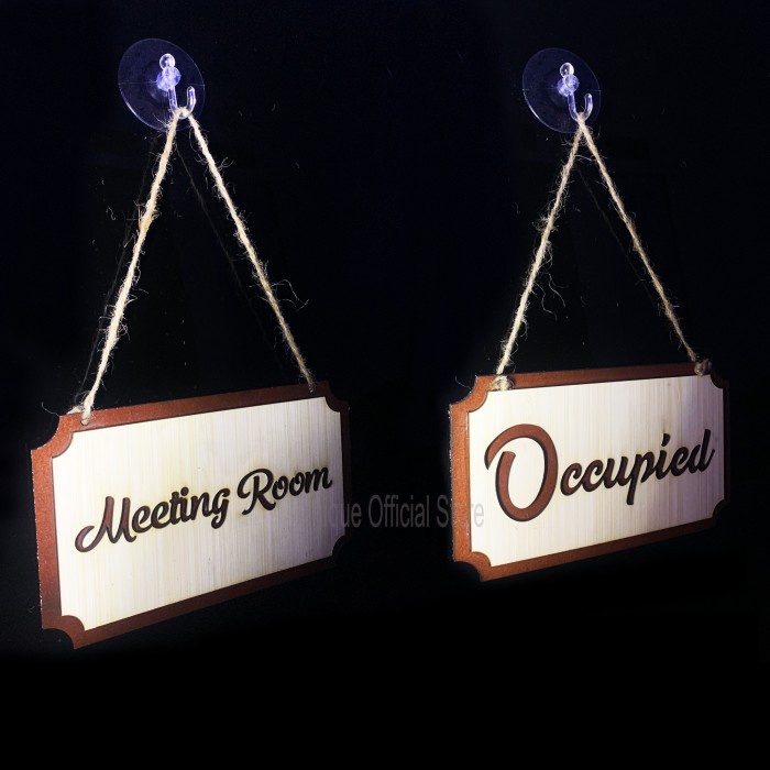 Jual Wooden Sign Meeting Room Gantung - Kayu Occupied Sibuk | Shopee ...