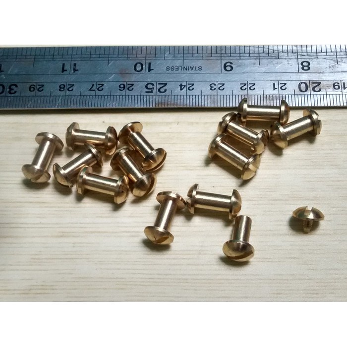 Jual Baut Jilid buku 10 mm (obeng minus) kuningan | Shopee Indonesia