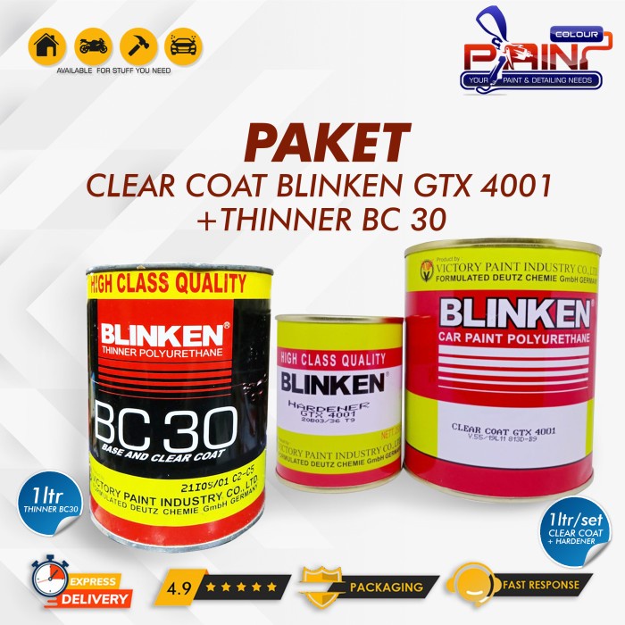 Jual Paket Clear Coat Blinken Exluna + Thinner BC 30 | Shopee Indonesia