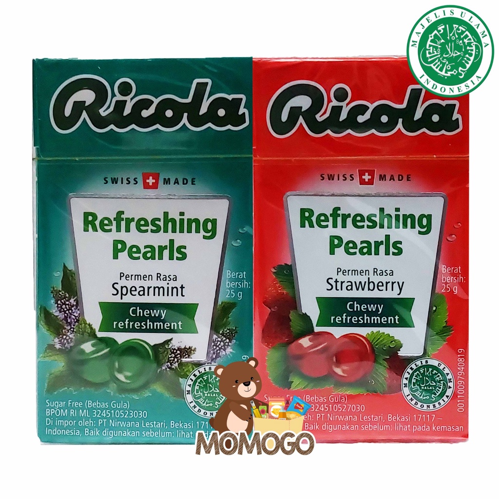 Jual RICOLA 25GR SPEARMINT / STRAWBERRY CANDY PERMEN | Shopee Indonesia