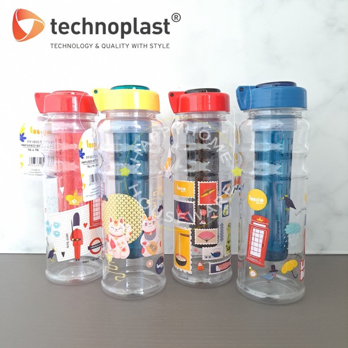 Jual TECHNOPLAST Lungo Infused Bottle Sport 800ml | Botol Air Minum ...