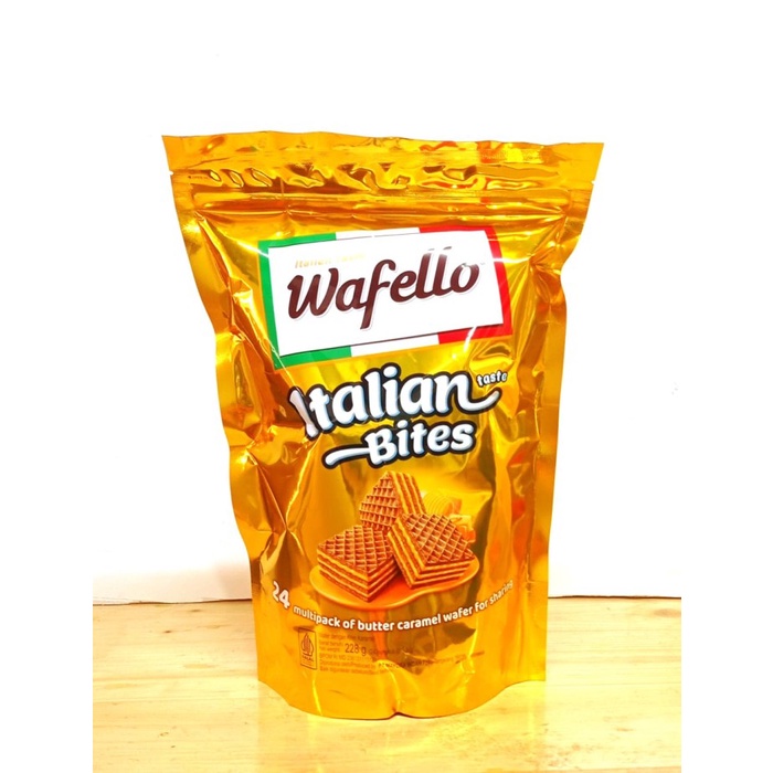 Jual Wafer Wafello Italian Bites Caramel Pack 228gr | Shopee Indonesia