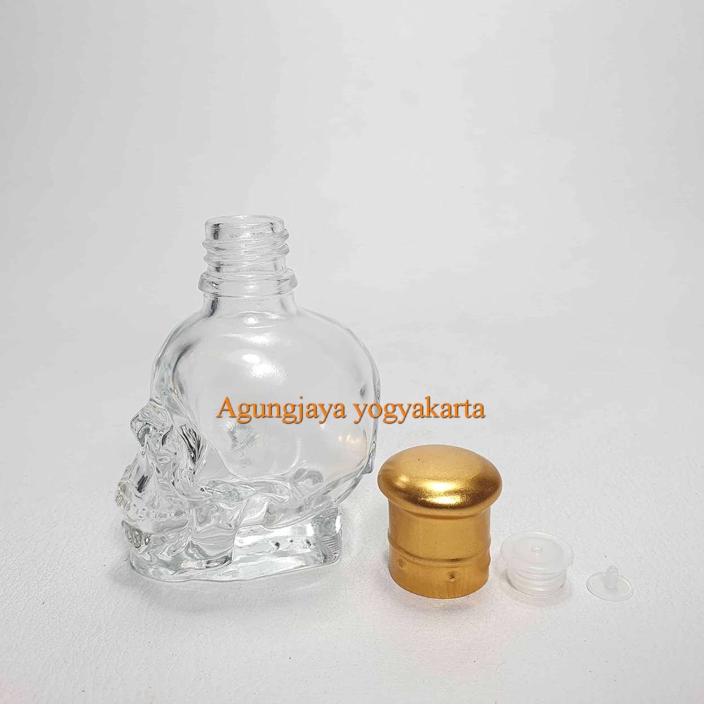 Jual Botol Kaca Kosmetik Skull 30 Ml Tengkorak Clear Ori Tutup Drop ...