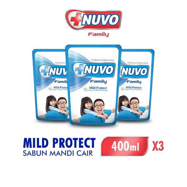 Jual Nuvo Bodywash Liquid Soap Mild Protect 3 x 400 mL | Shopee Indonesia