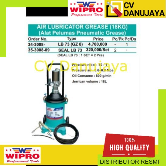 Jual Pompa Gemuk Tenaga Angin / Air Lubricator For Grease 18L Wipro ...