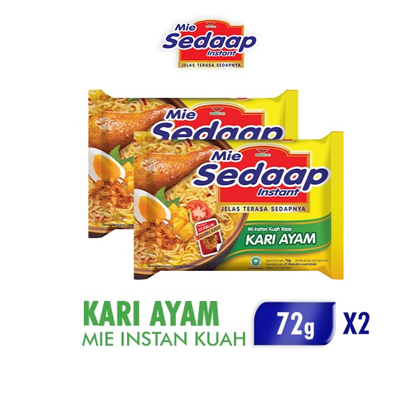 Jual Mie Sedaap Instan Kuah Kari Ayam 72 gr x 2 | Shopee Indonesia