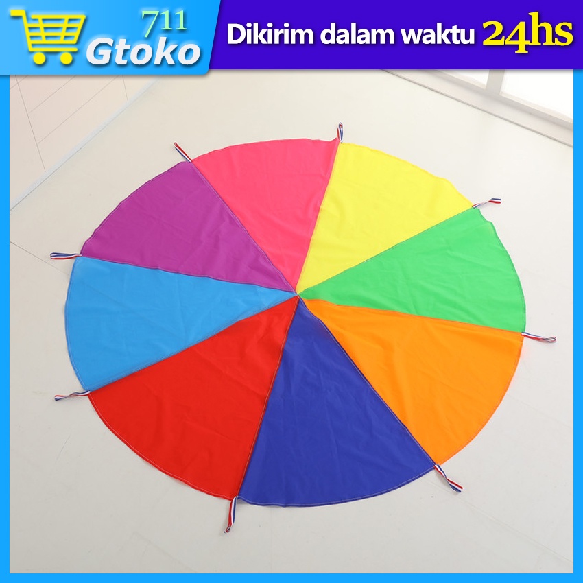 Jual Mainan Parasut Pelangi Montessori Games Rainbow Parachute Mainan ...