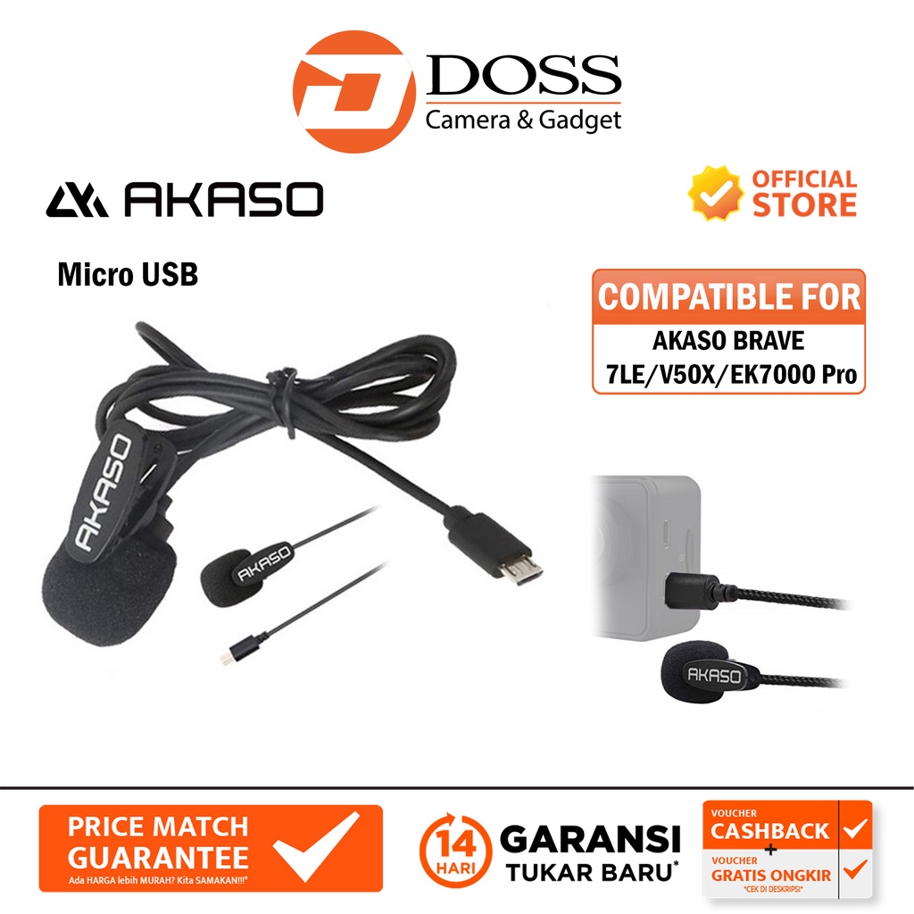 Jual Akaso External Lavalier Microphone Micro USB for Brave Series ...