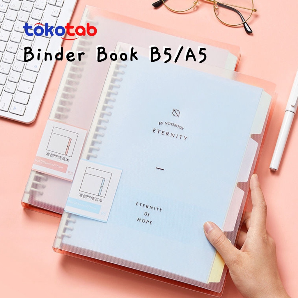 Jual Tokotab - B5 A5 Binder Loose Leaf Binder Ring Notebook Detachable ...