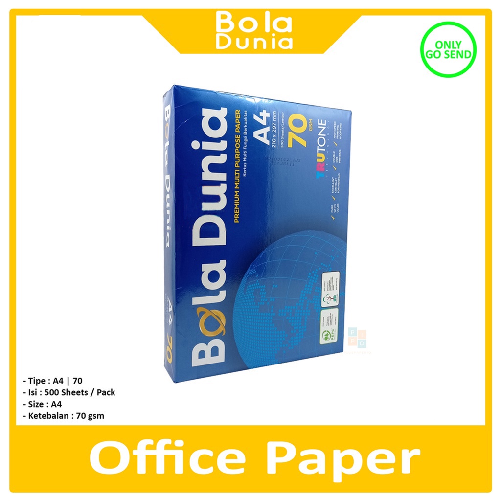 Jual BOLA DUNIA - Kertas Print A4 70 Gram Office Paper Print - Rim ...