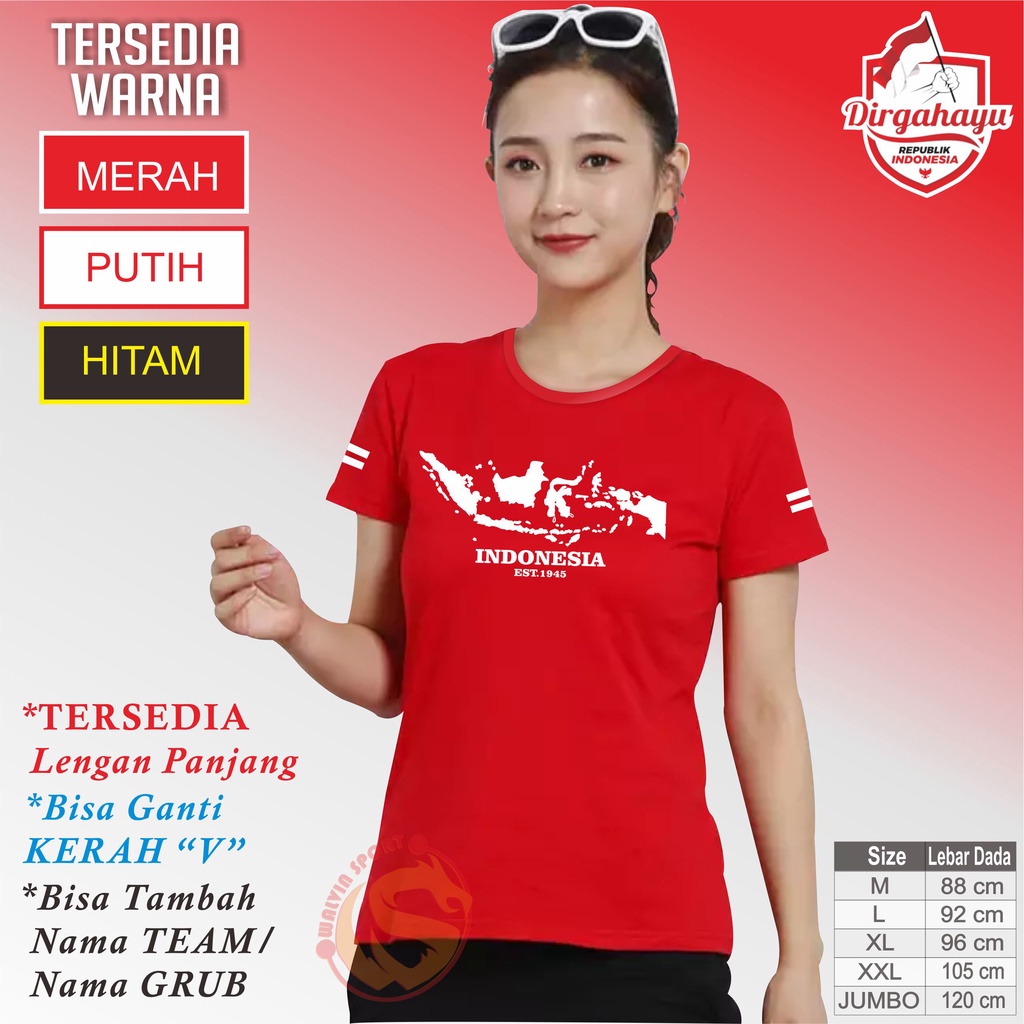 Jual Kaos Agustusan Baju 17 AGUSTUS Indonesia Kemerdekaan Atasan Senam Wanita Baju Aerobic ...