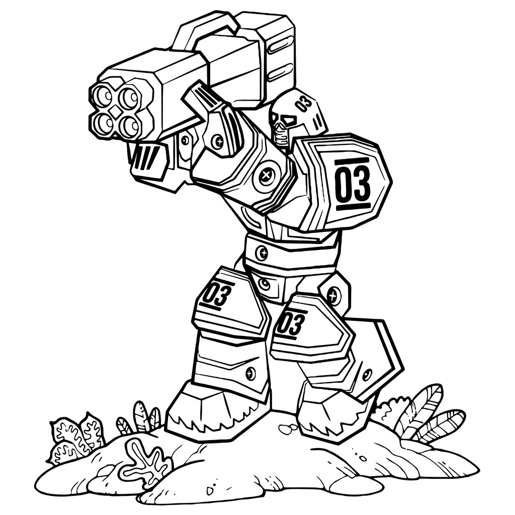 Jual Gambar Mewarnai ~ ROBOT/ Seketsa Lukis / Drawing Sketch / Sketsa ...