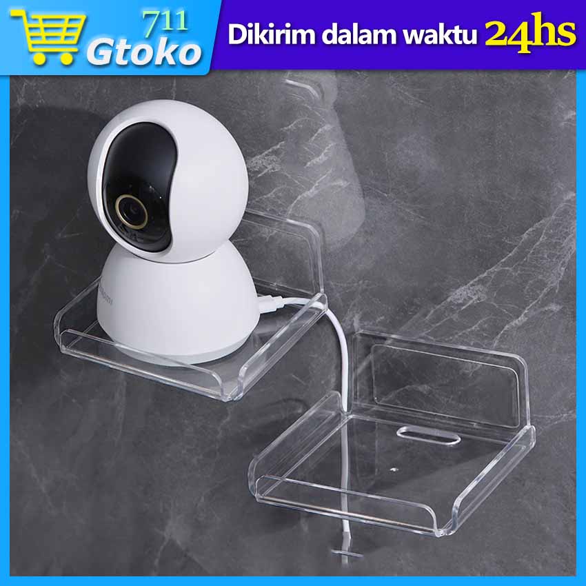 Jual Rak Dinding Tempel Dudukan CCTV Kamera Transparan Minimalis ...