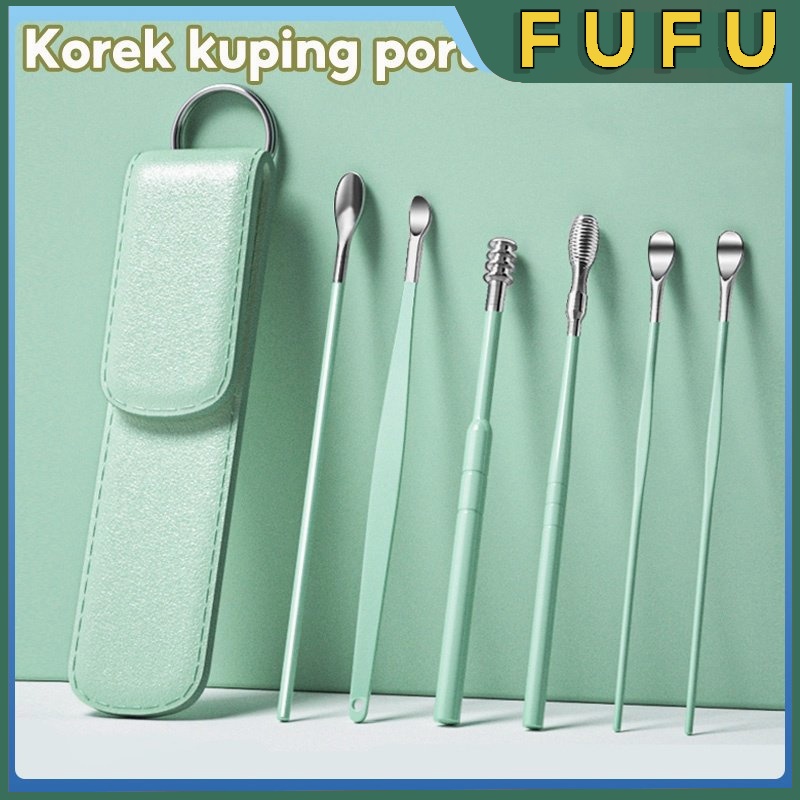 Jual FUFU korek kuping 6pcs set/ Pembersih telinga / ear wax picker ...