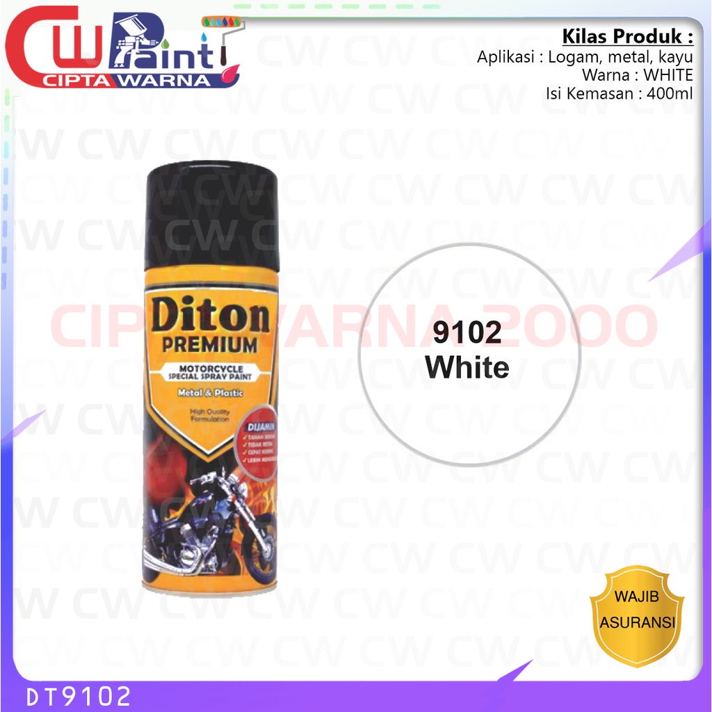 Jual Cat Semprot Diton Premium 9102 Putih White 400 ml | Shopee Indonesia