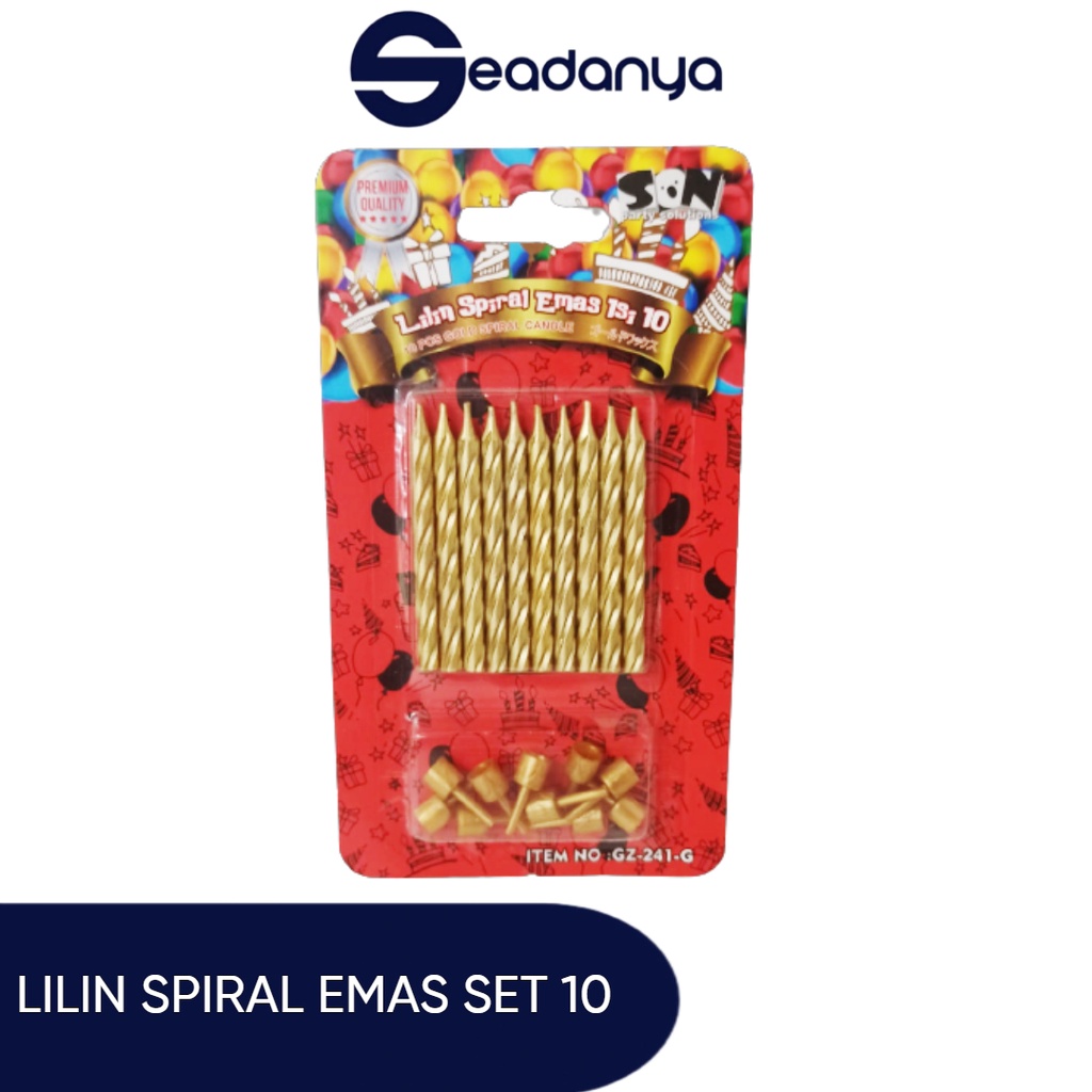Jual Lilin Spiral Emas Set 10 - Spiral Candles - Ulang Tahun - Happy ...