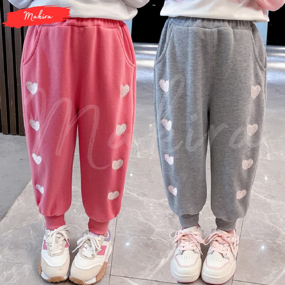 Jual Celana Joger Anak Perempuan Cewek Laki Laki Cowok Unisex Terbaru Model SABLON LOVE LOVE ...