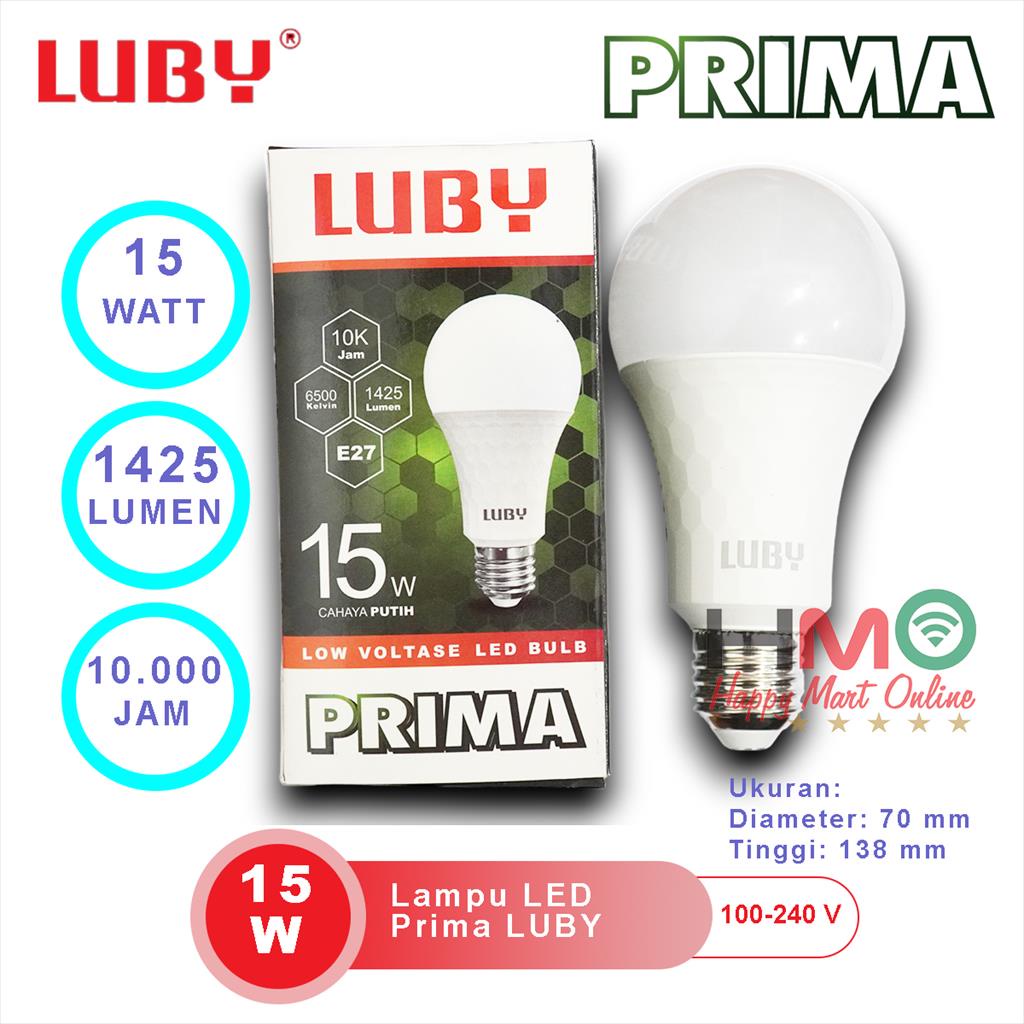 Jual Luby Lampu LED Prima Bohlam 15 Watt Cahaya Putih 15W Cool Day ...