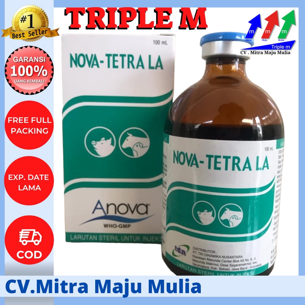 Jual NOVA TETRA LA 100 ml - (Oxytetra20% ) Mengatasi Masalah Pernafasan ...