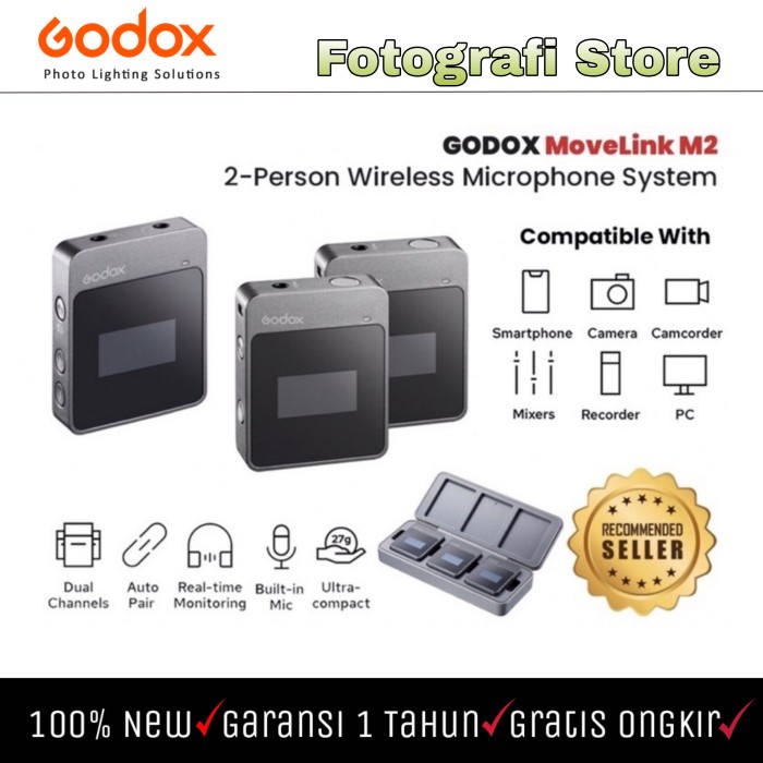 Jual Godox MoveLink M2 2-Person Wireless Microphone System M2 | Shopee ...