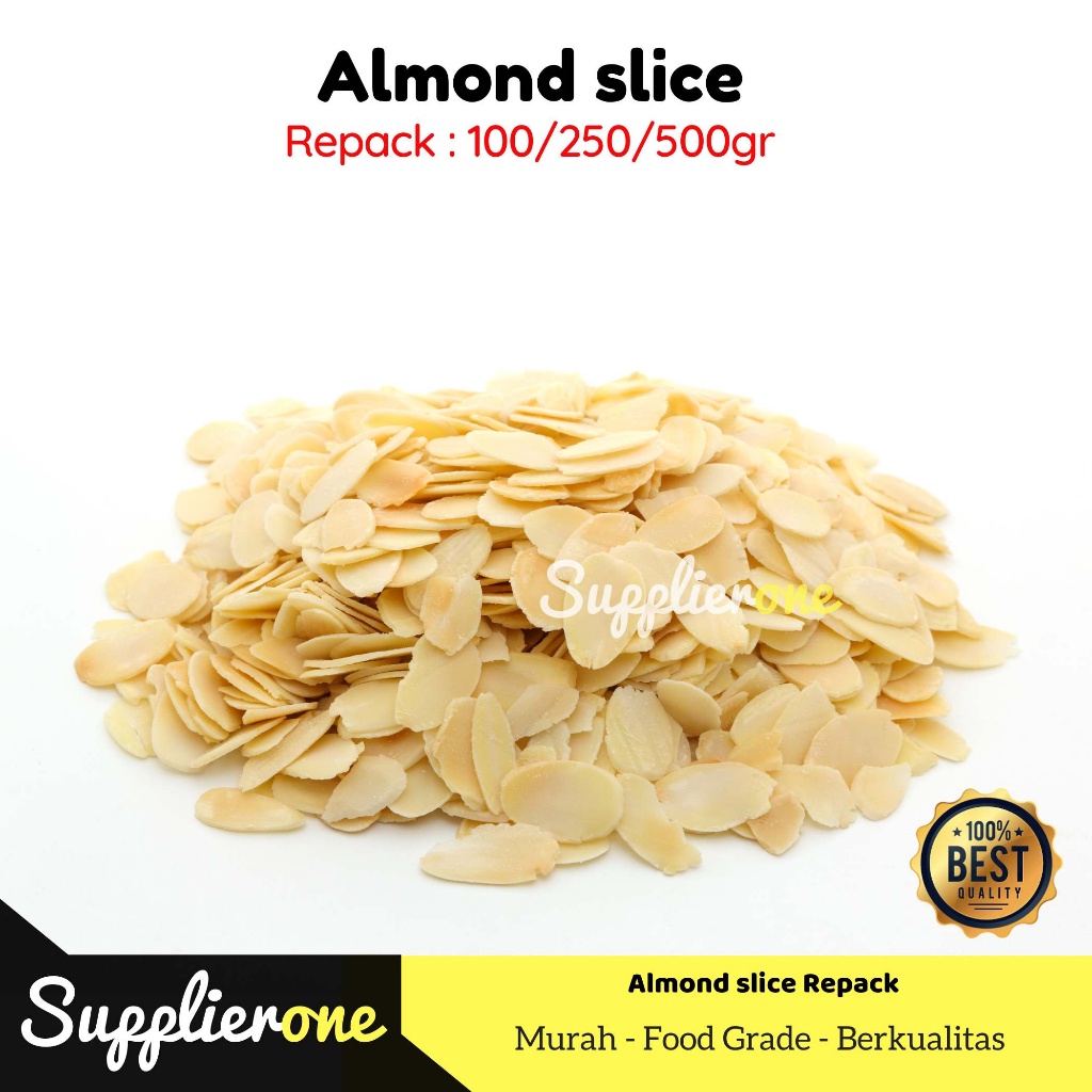 Jual Kacang Almond Slice Mentah / Iris Premium Quality Import Australia ...