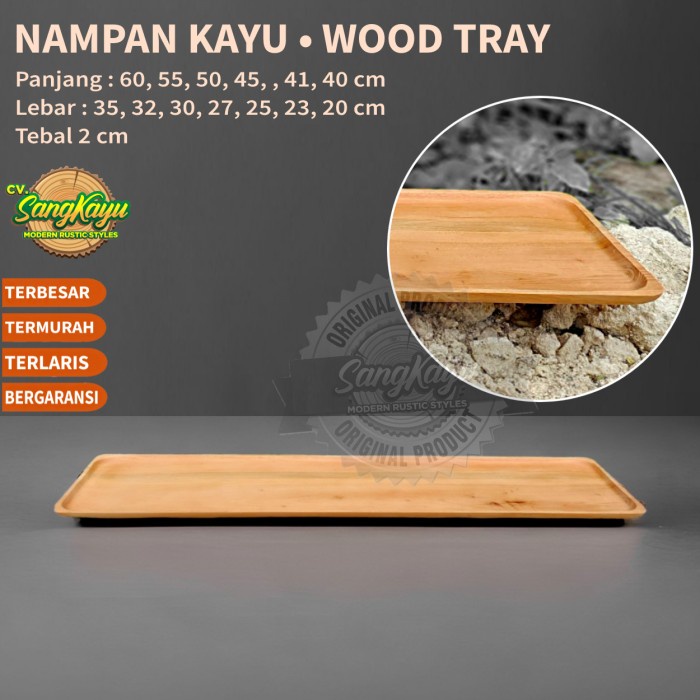 Jual Wood tray nampan kayu besar nampan saji kayu baki kayu serving ...
