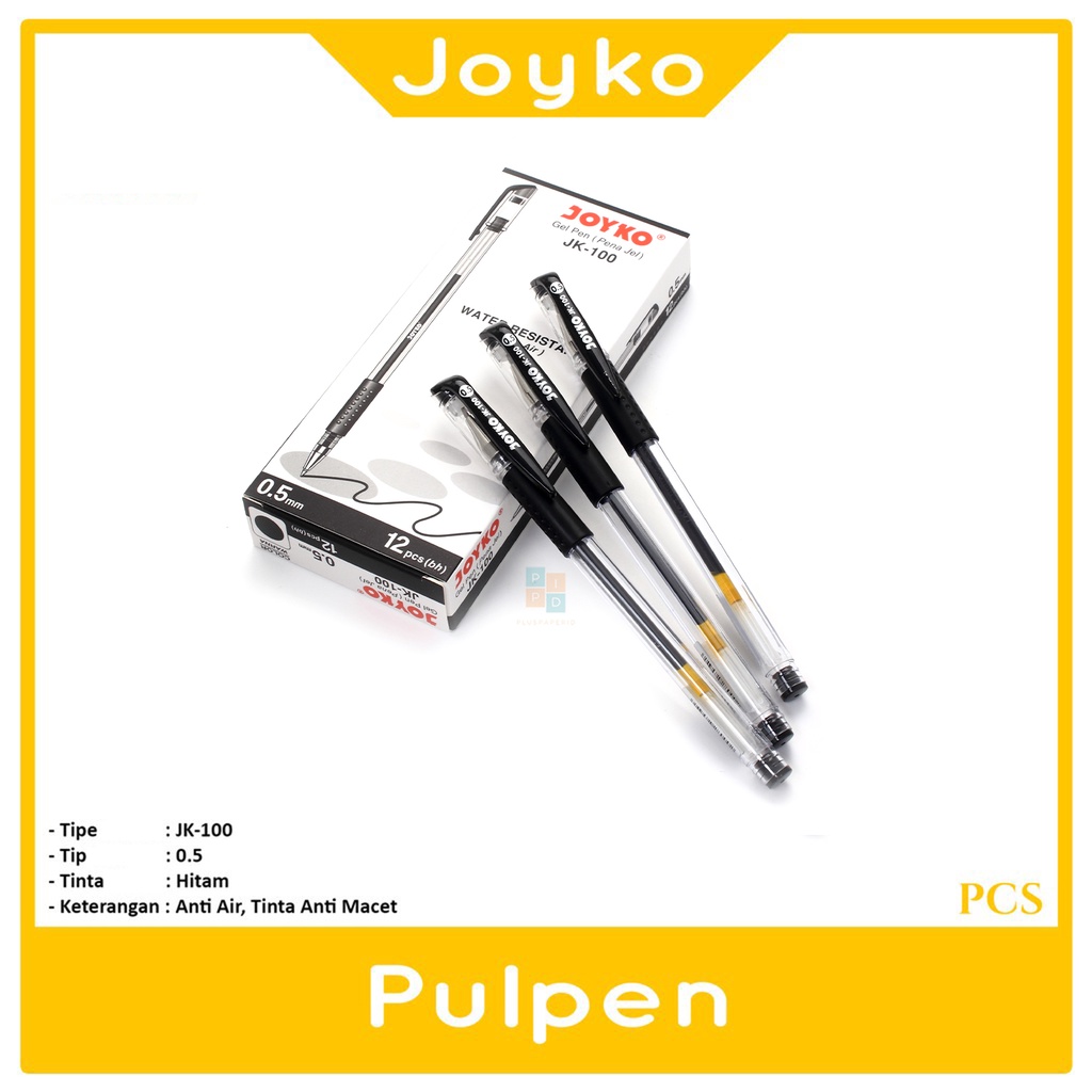 Jual JOYKO - Pulpen Gel Pen JK-100 0.5mm Hitam - Pcs | Shopee Indonesia