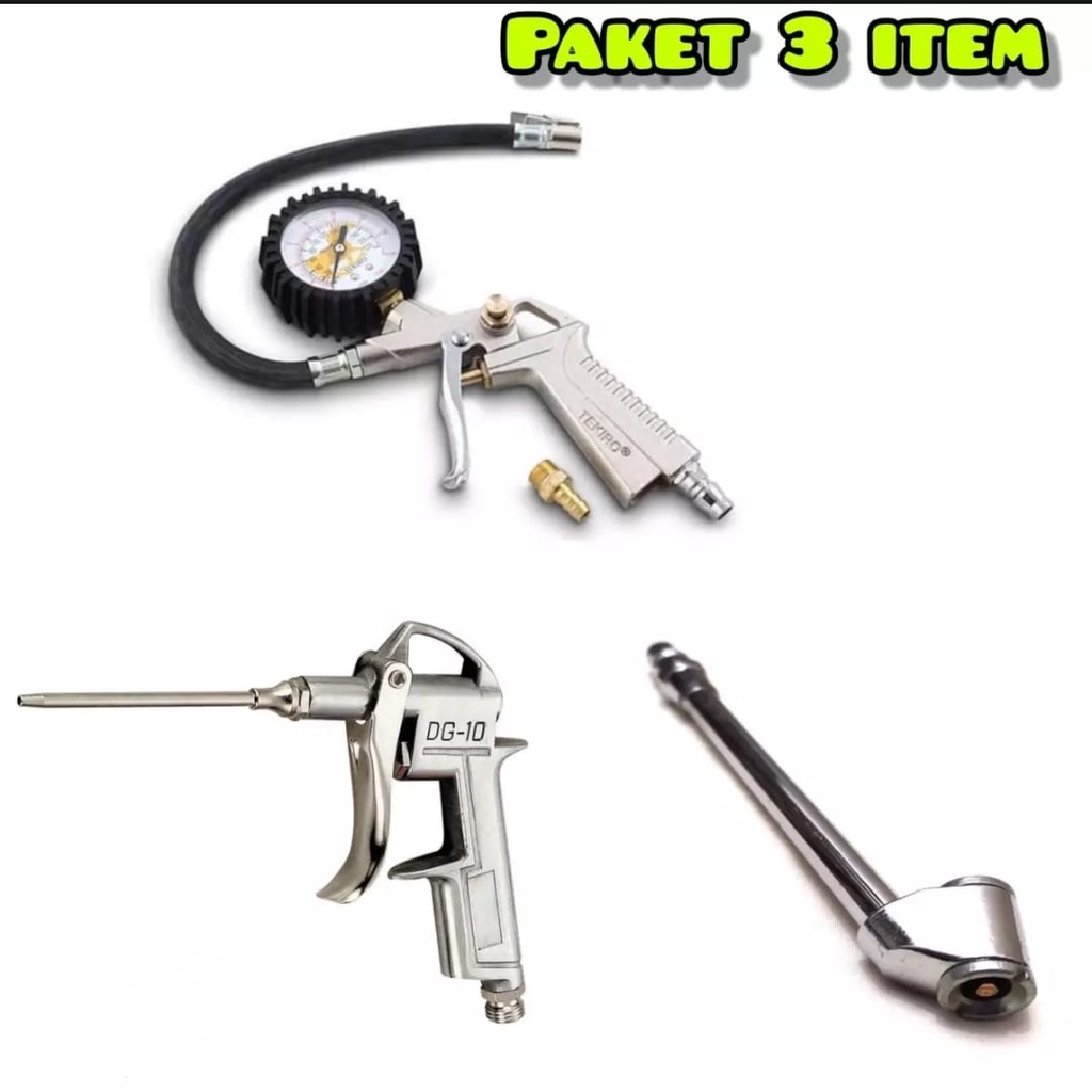 Jual Tire Inflator Air Pressure Gun Isi Ukur Tekanan Angin 3 in 1 Tire ...