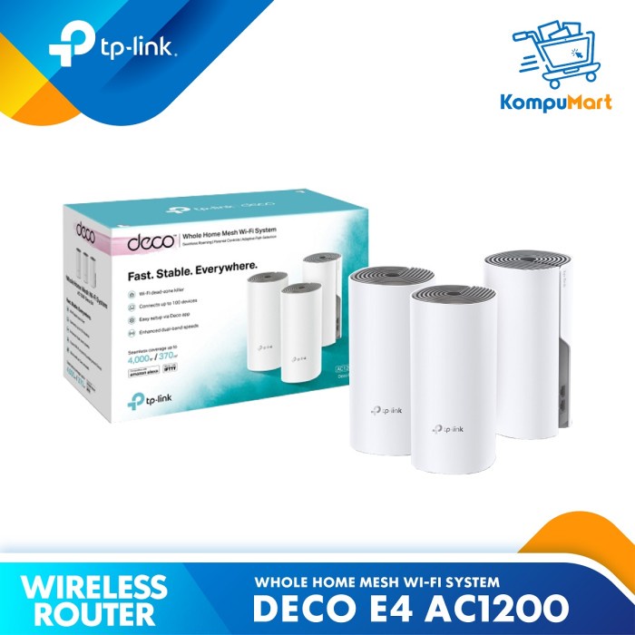 Jual TP-LINK Deco E4 (3-pack) AC1200 Whole Home Mesh WiFi System ...