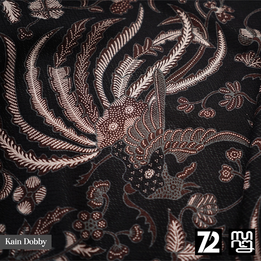 Jual BAHAN BATIK PREMIUM Dobby Dobi Dobbi Motif Phoenix Warna Hitam ...
