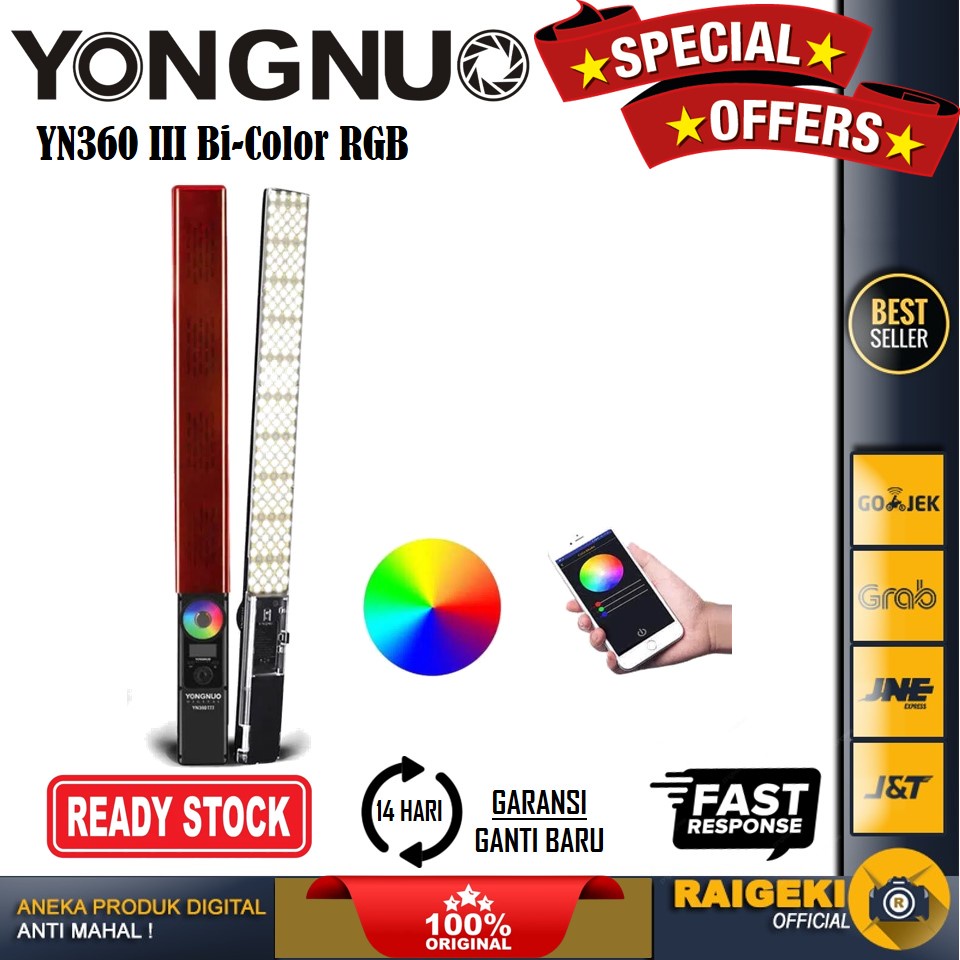 Jual Yongnuo YN-360 III YN360 III Bi-Color RGB LED Light Wand Handheld ...