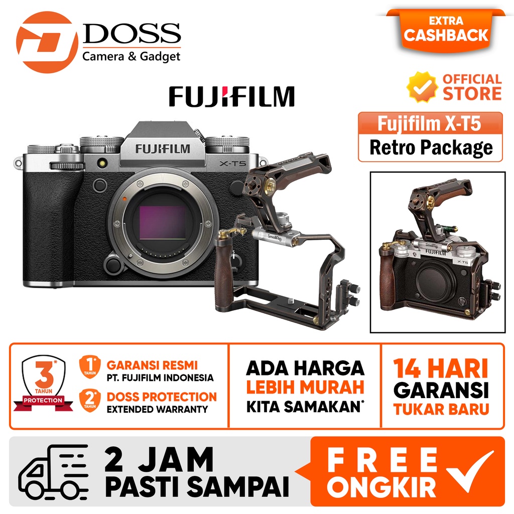Jual Fujifilm XT5 Retro Package Silver Fuji X-T5 XT 5 Mirrorless Camera ...
