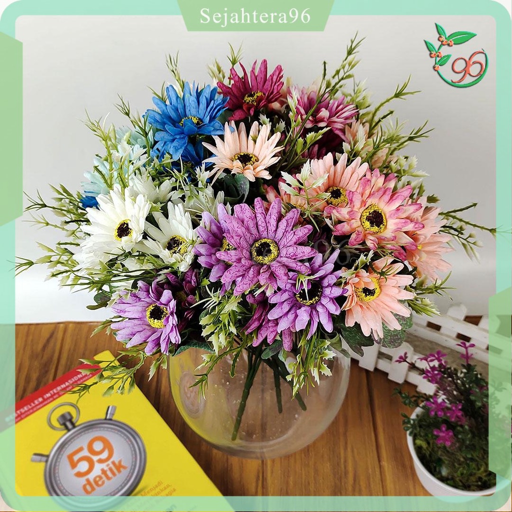 Jual Bunga Aster Holland Cabang 7 Daisy Flower Artificial Bunga Buket ...
