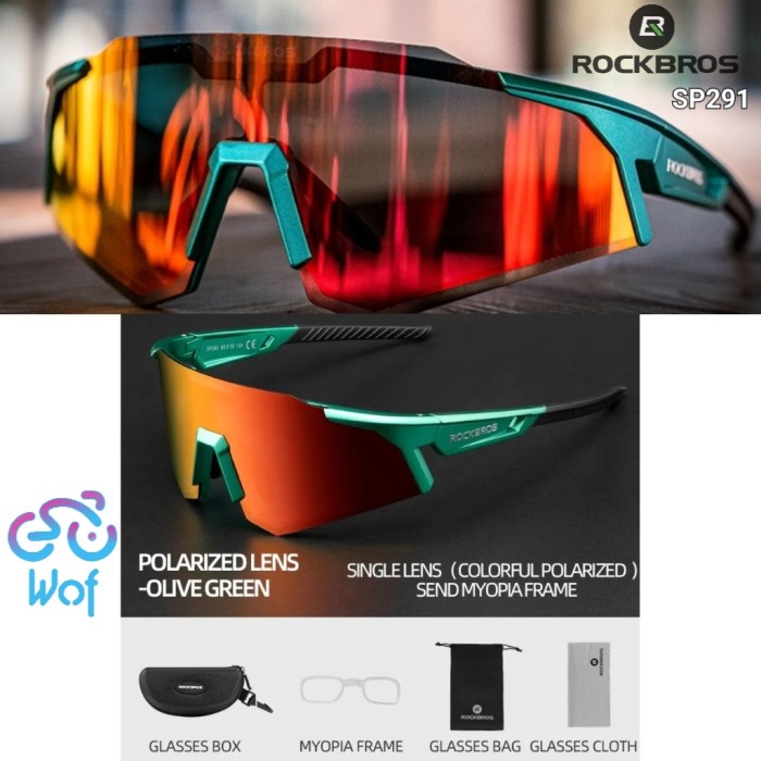 Jual ROCKBROS SP291 Olive Green Kacamata Sepeda Polarized Lensa Bike Cycling Sunglasses Bicycle ...
