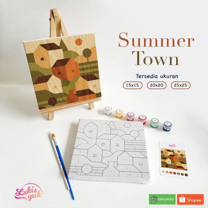 Jual Paint by Numbers 15x15 cm - Painting kit - by Lukis Yuk - Wavy ...