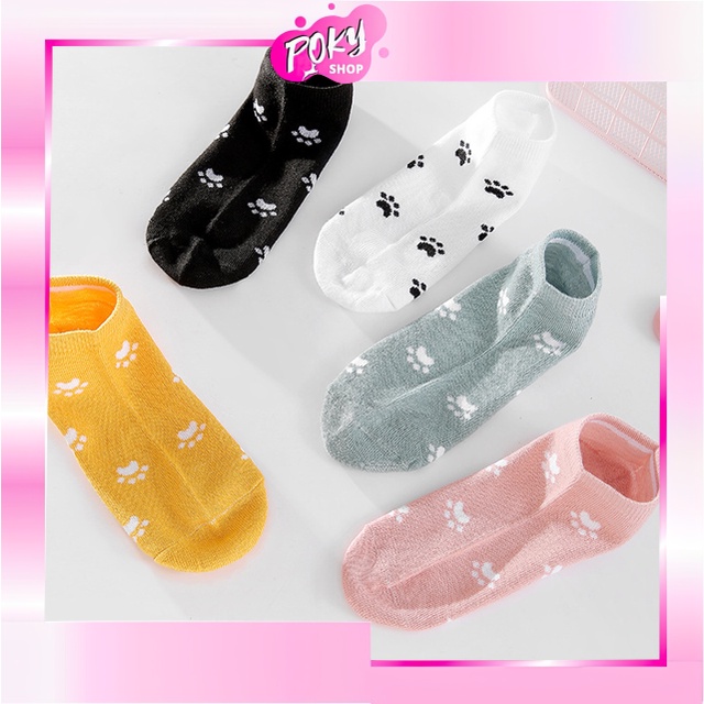 Jual POKY - K5696 Kaos Kaki Motif Pola Kaki / Ankle Socks Cute / Kaos ...