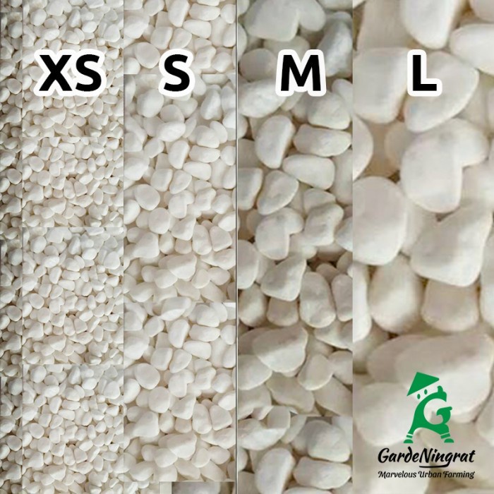 Jual Batu Putih Italy Kemasan Karung [8 kg] - White Italian Pebble ...