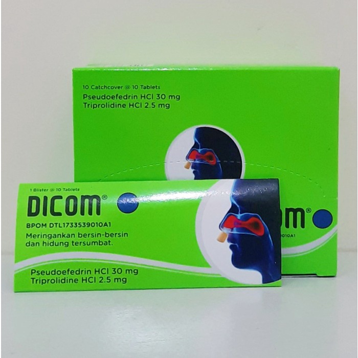 Jual DICOM TABLET PER STRIP OBAT FLU PILEK HIDUNG TERSUMBAT BERSIN ...