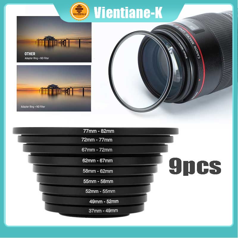 Jual Lens Filter Adapter Ring 9 Pcs 37-49-52-55-58-62-67-72-77-82mm ...