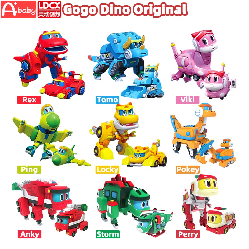 Jual Gogo Dino Mini Deform Dinosaur Toys Original Action Figure Transformation Rex Viki Tomo ...