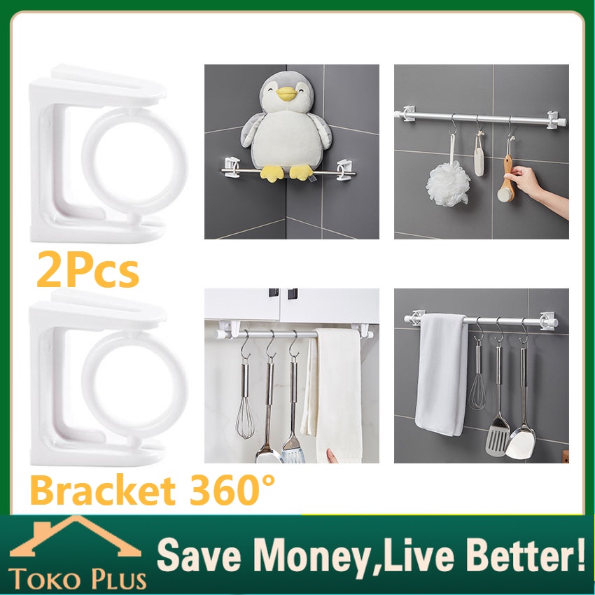 Jual 2Pcs Bracket tiang serbaguna, bracket tempel gantungan, bracket ...