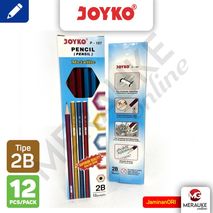 Jual Pensil Joyko P-107 | 2B | 1 Box 12 Pcs | Shopee Indonesia