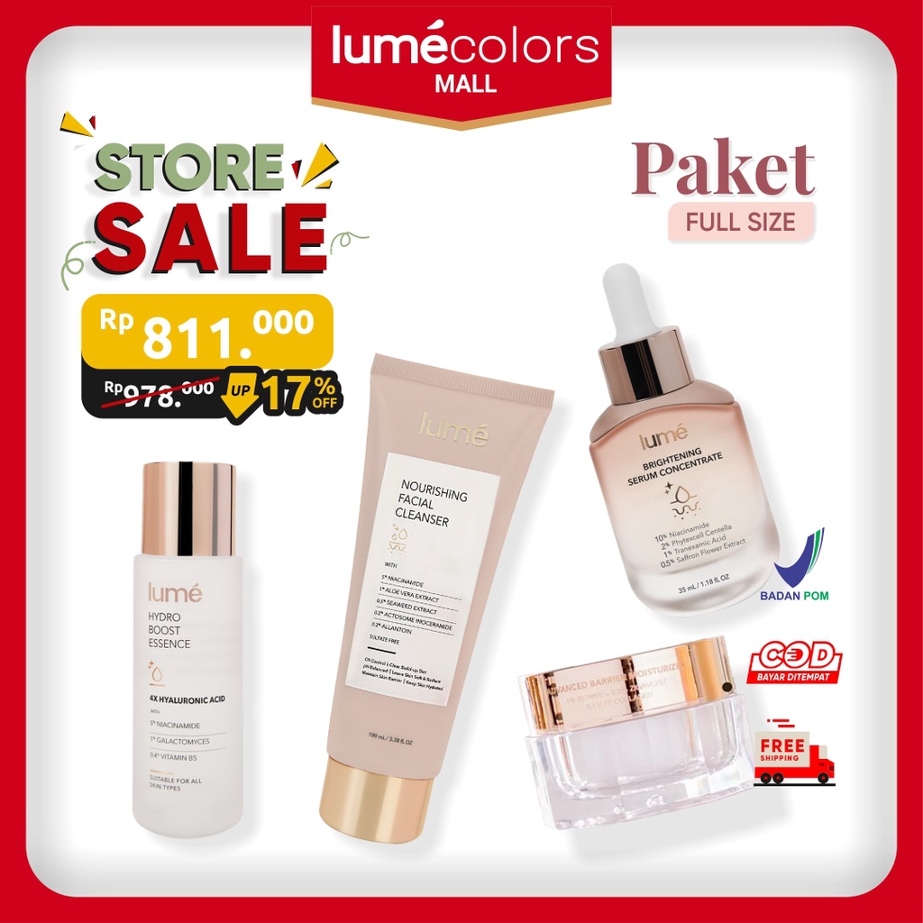 Jual Lume Skincare Bundling FULLSIZE (Moisturizer, Serum, Essence ...
