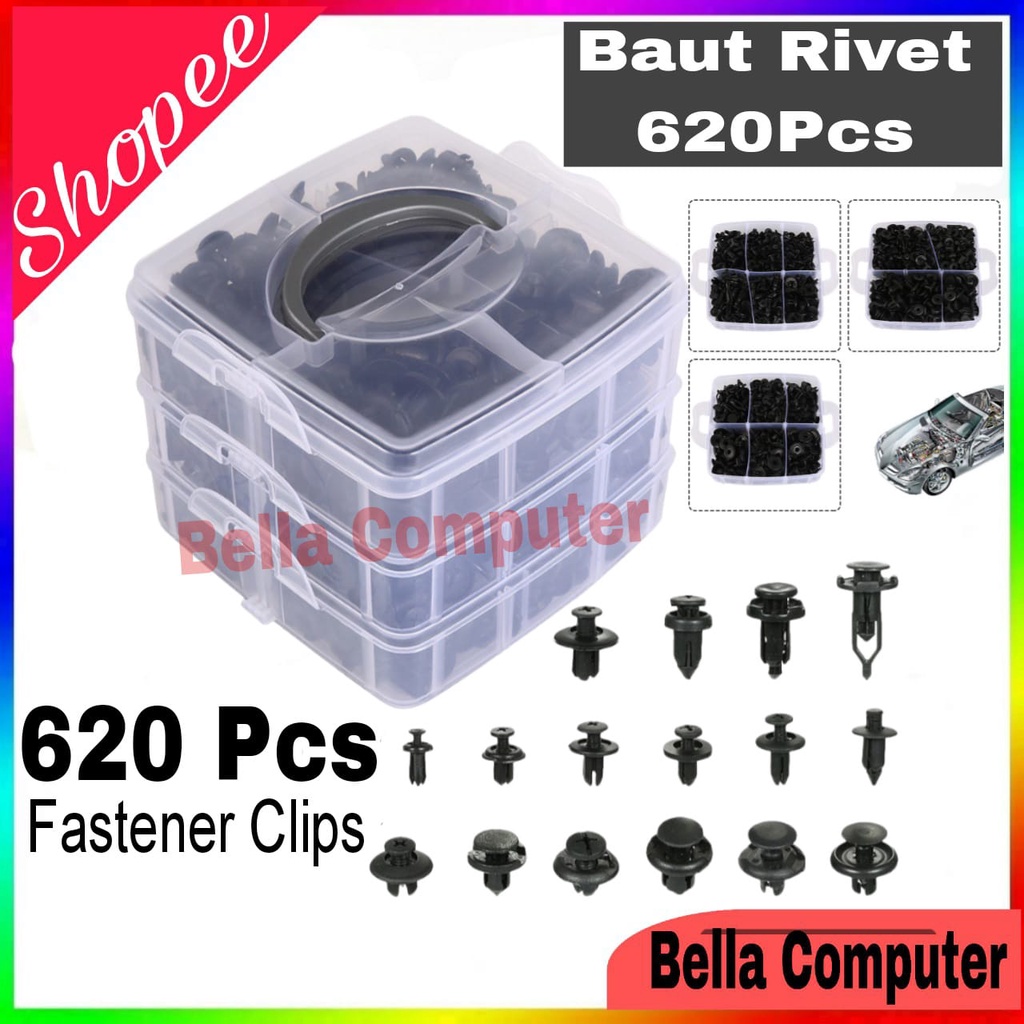 Jual 620/350/240/200/190 Pcs Baut Rivet Mobil Universal Push Pin ...