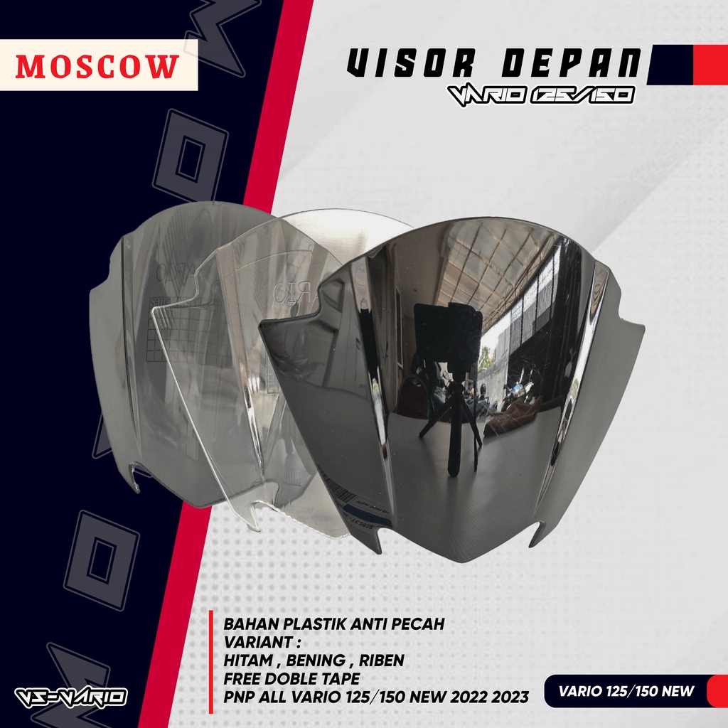Jual Visor VARIO 125 2022-2023 – Windshield Hitam Bening Riben Anti ...
