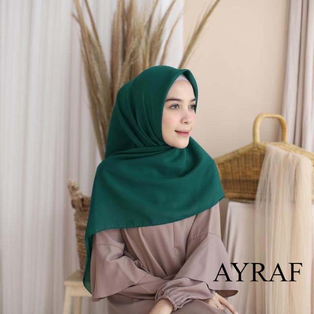 Jual COD hijab segiempat bella square tepi neci size 115x115 warna hijau botol/kerudung jilbab ...