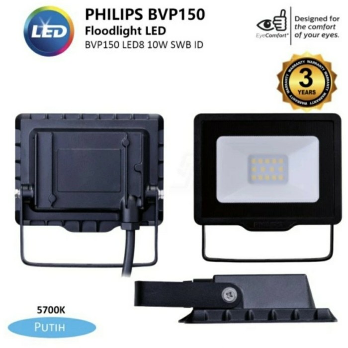 Jual Lampu Sorot LED 10 Watt Philips BVP 150 Led9 Flood Light 10W ...