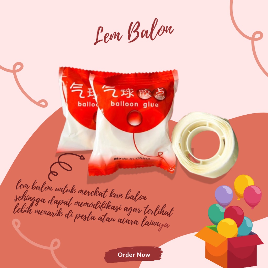 Jual Lem Balon / Ballon Glue / Perekat Balon 100 dot | Shopee Indonesia