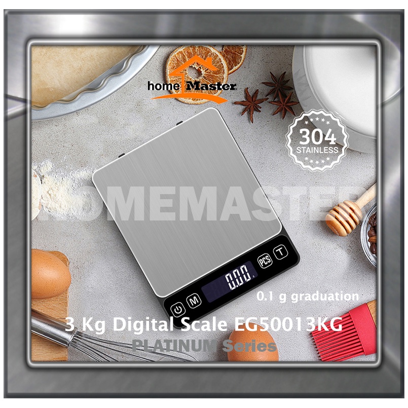 Jual HomeMaster Digital Scale/Timbangan 3 Kg Stainless/Besi Baja Tahan ...